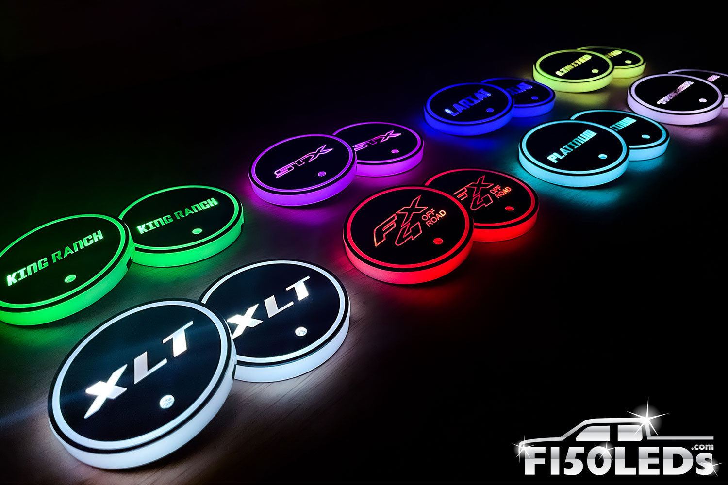 2024+ Ford Ranger LED Cup Holder Coasters – F150LEDs.com